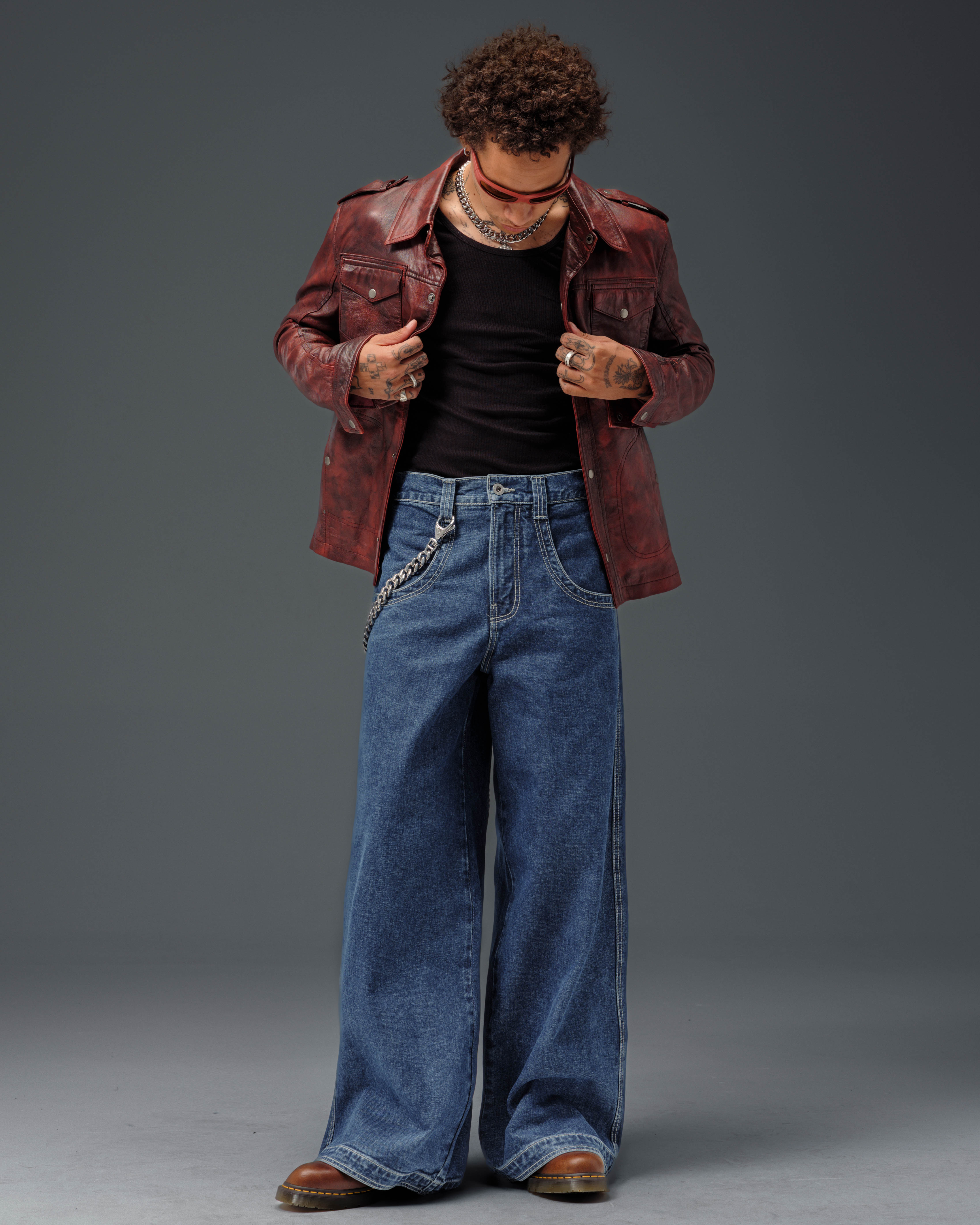 Buddha Jeans. 28" Wide Leg. Dark Stone. – JNCO Los Angeles